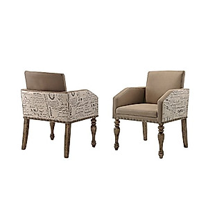 Roundhill Furniture Birmingham Dining Set, One Size, Driftwood Finish