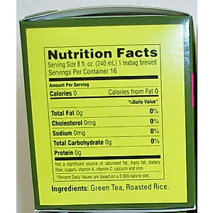 Yamamotoyama Genmai-cha Green Tea with Roasted Rice 16 Count Tea Bags Aluminum Sealed (3 Pack)