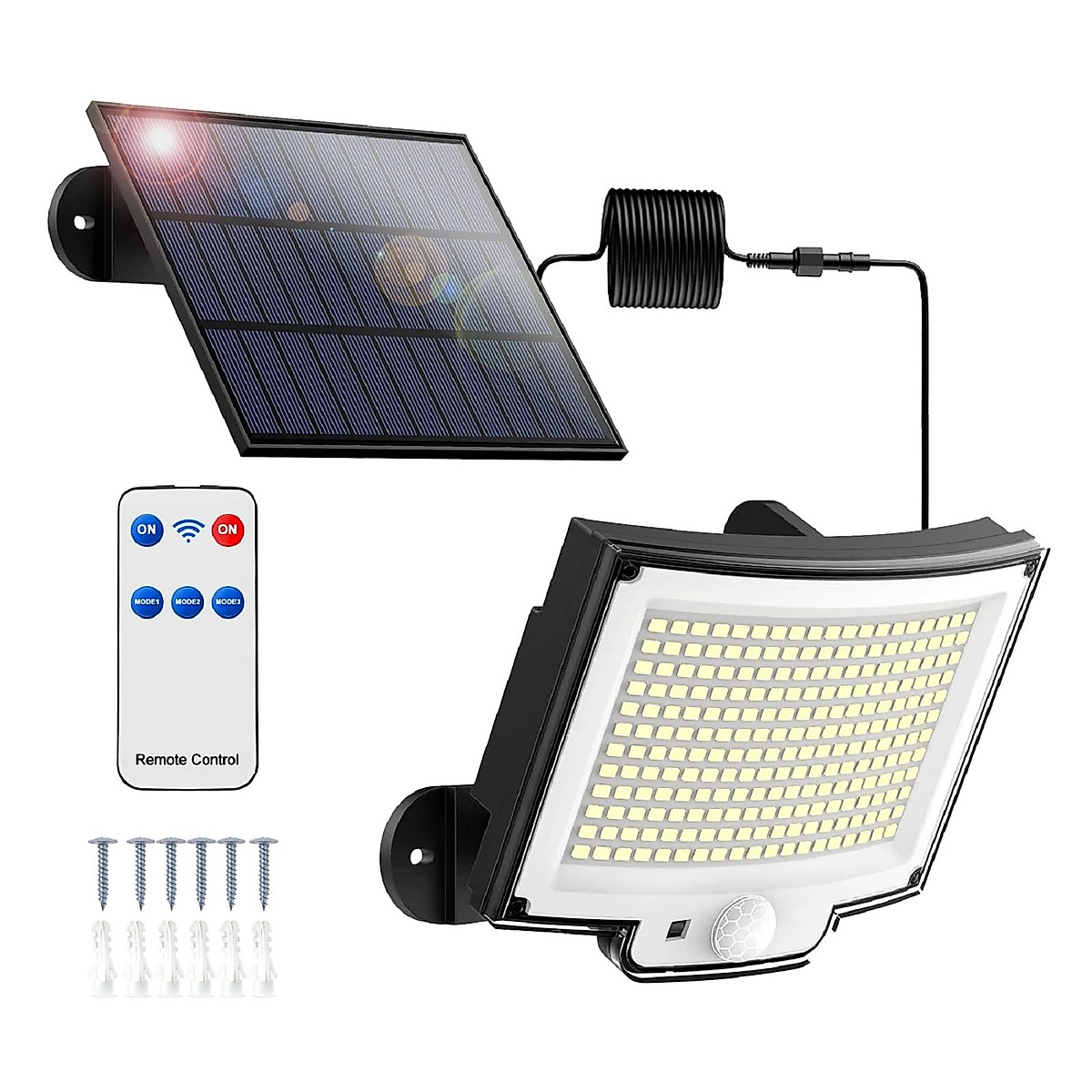 iMounTEK Solar Flood Lights Outdoor, 228 LED Motion Sensor Outdoor Lights with Remote, IP65 Waterproof Solar Security Lights Outdoor with Detachable Solar Panel for Patio, Garage, Porch, Backyard