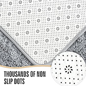 LOCHAS Ultra Soft Indoor Modern Area Rugs Fluffy Living Room Carpets for Children Bedroom Home Decor Nursery Rug 4x5.3 Feet, Gray