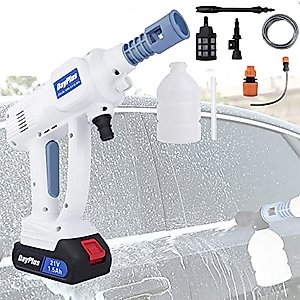 Cordless Electric Power Washer, Portable Pressure Washer with Adjustable Nozzle, 21V Battery Powered Pressure Washer for Cars,Fences,Garden Cleaning, Portable Electric Power Washer with Accessories