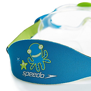 Speedo Blue Children's Sea Squad Mask Swim Goggles, Blue/Green, 2-6 years