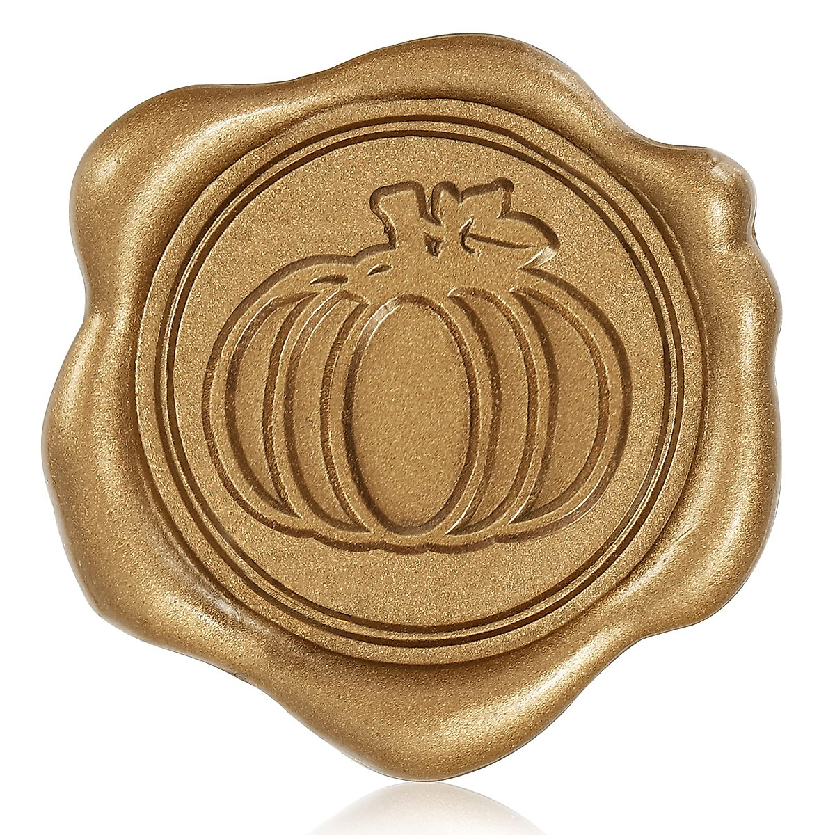 Whaline 50Pcs Thanksgiving Wax Seal Stickers Fall Pumpkin Envelope Seal Stickers 3D Vintage Gold Self-Adhesive Embossed Stickers for Autumn Wedding Anniversary Greeting Cards Snail Mails Packages Gift
