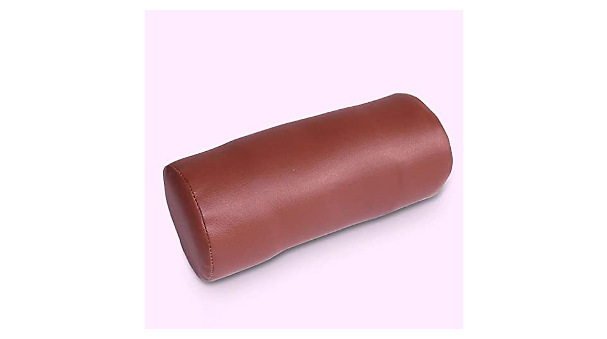 Duiaynke Adjustable PU Leather Cylinder Pillow for Neck & Back Support