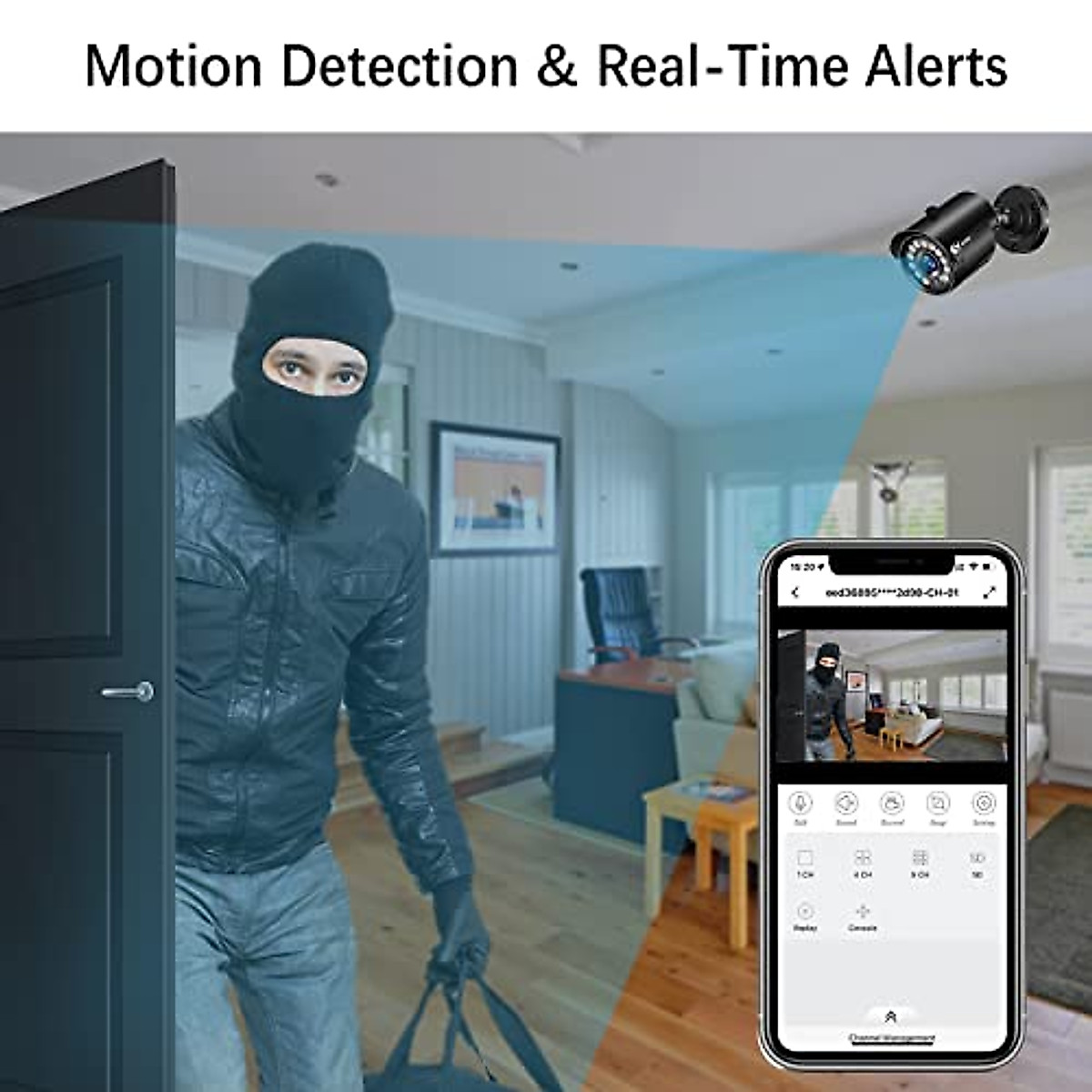XVIM 1080P Wired Security Cameras System - 8CH Home Security Camera System DVR(No Hard Drive), 8PCS Security Cameras, IP66 Waterproof Outdoor Camera System, Night Vision, Motion Detect, APP Access