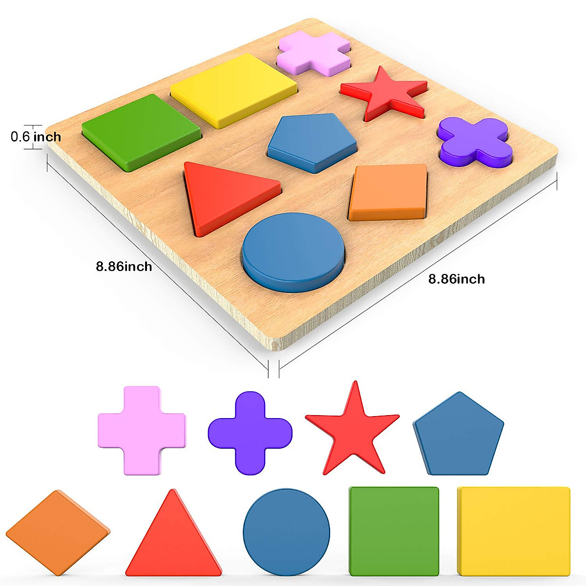 Kimuvin Wooden Number Puzzles, Preschool Educational Learning Board Toys for 3 4 5 Years Old Kids Toddlers