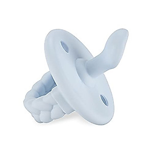 Itzy Ritzy Silicone Orthodontic Pacifiers - Sweetie Soother Pacifiers with Collapsible Handle & Two Air Holes for Added Safety, Baby Pacifiers for Ages 6-18 Months (Sky & Surf)