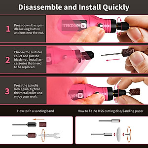 HARDELL Cordless Rotary Tool 3.7V 5-speed& 282 Rotary Tool Accessories Kit