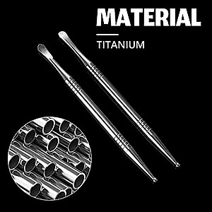 2 Pieces 110 mm Grade 2 Titanium Tools Silver Wax Carving Tools with Non-Slip Handle Sculpting Modeling Tool Spoon 4.33 Inch