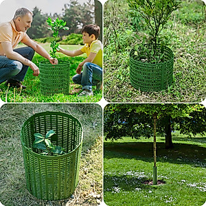 Omirome 18pcs Tree Trunk Protector, Tree Guards Trunk Protector with Twist Ties, Resizable for Various Size Trees or Plants, Preventing Tree Bark Damage from Pruners, Mowers, and Rodents