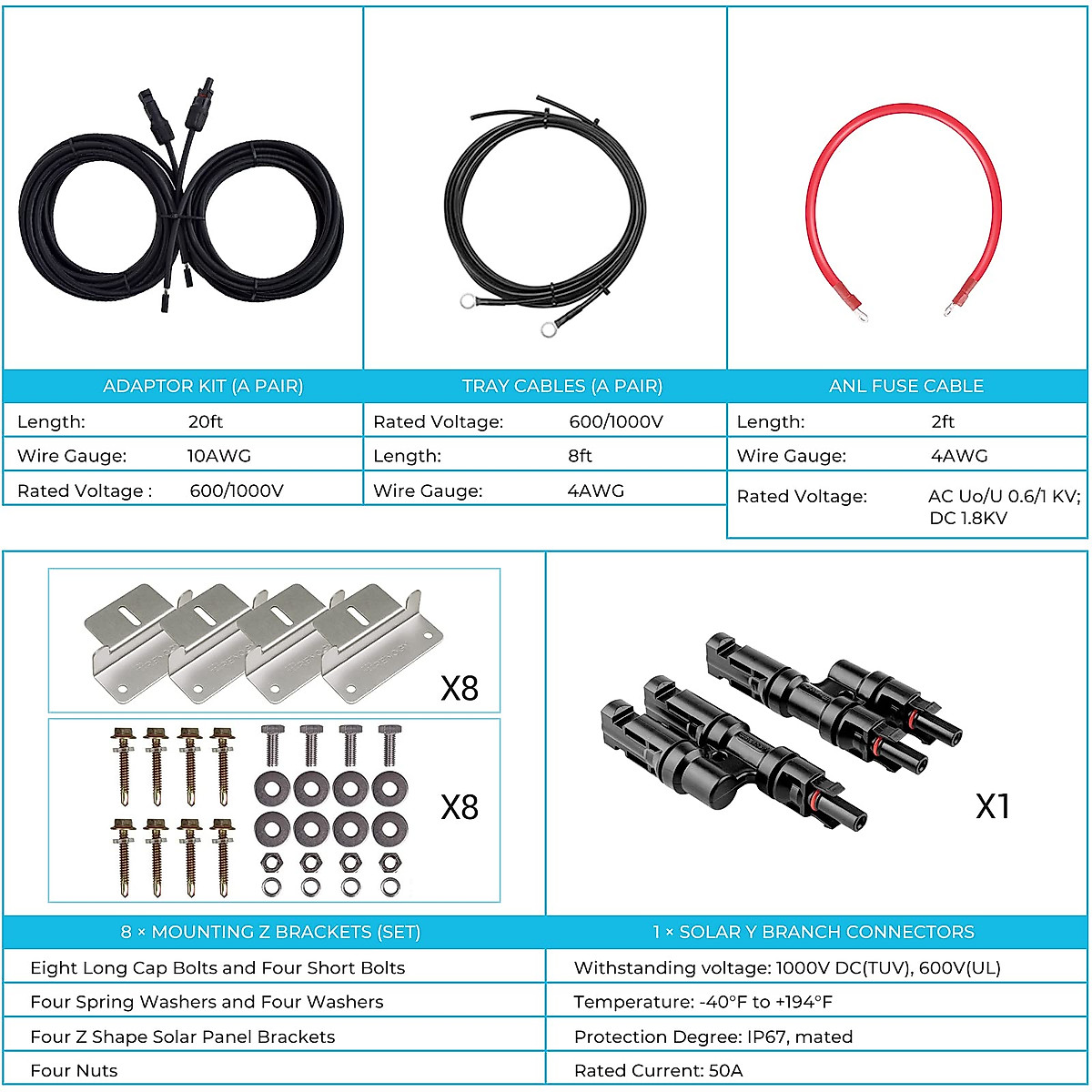 Renogy 800 Watt 12V Monocrystalline Solar Premium Kit Off Grid System 8pcs 100W Solar Panel with 60A MPPT Rover Charger Controller, Bluetooth Module for RV, Boats, Home, Farm