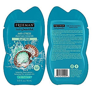Freeman Facial Mask Variety Pack: Clay, Mud, Peel-Off, & Gel Face Masks, Detoxifying, Clearing, Hydrating, & Oil Absorbing Skincare, Travel-Sized Face Masks, Cruelty-Free & Vegan, 12 Count