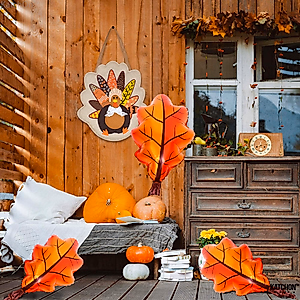 KatchOn, Happy Thanksgiving Balloons - Large 27 Inch, Pack of 6 | Maple Leaf Balloons - Big, 27 Inch | Thanksgiving Balloon Garland Kit, Fall Balloons | Fall Leaves Balloons | Turkey Balloons