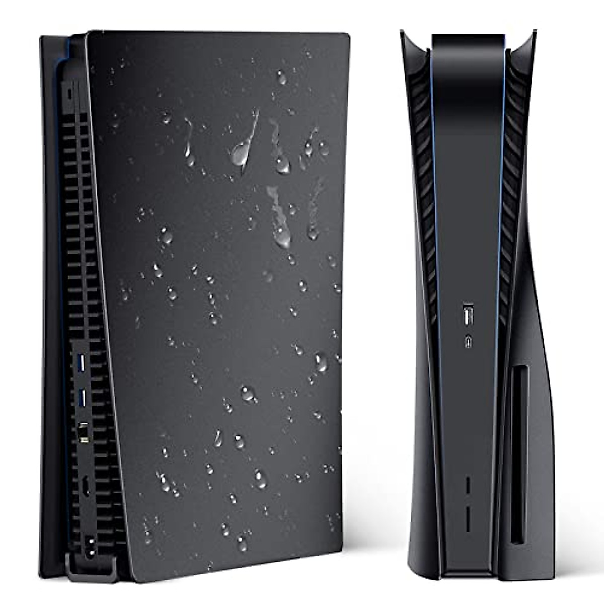 PowerextraPro PS5 Faceplate for Playstation 5 Console, Anti-Scratch Dustproof PS5 Console Cover, PS5 Plates for Disc Edition, Premium ABS Replacement PS5 Console Plate Cover for PS5 Console (Black)