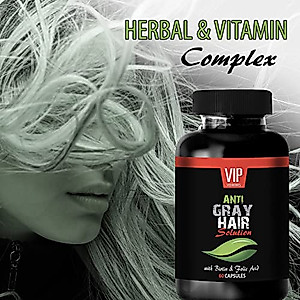 Biotin 300 mg - Gray Hair Solution - Anti Gray Hair Pills, biotin Vitamins for Hair Skin and Nails, Paba Supplement, Anti Gray Hair Supplement, catalase Supplement Grey Hair, 3 Bottles 180 Capsules