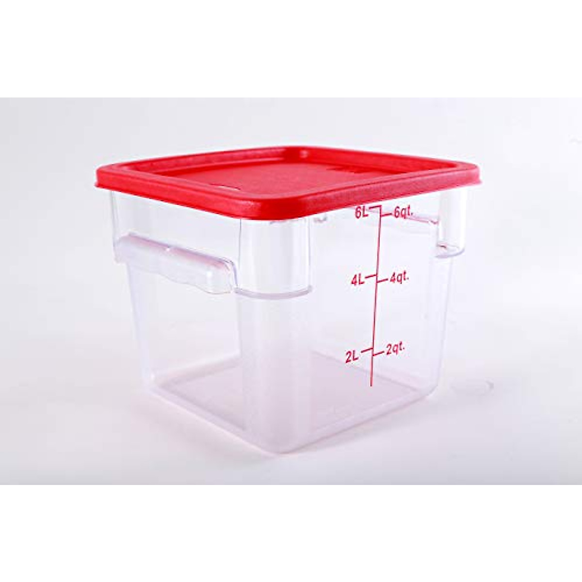 CMI 6 Qt Commercial Grade Square Food Storage Containers with Lids,Polycarbonate,Clear - Pack of 5