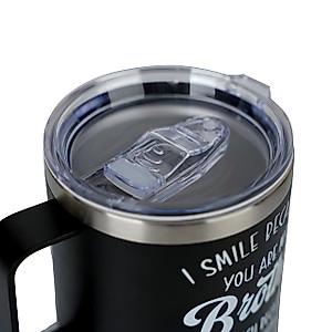 FROOBLEQUIRK 14 Oz Tumbler for Brother – Christmas, Birthday Present from Sister or Brother, Funny Drinkware for Him