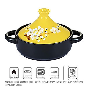 Xgxoz Tagine Pot for Cooking, Non Stick Cooking Pot with Cone-Shaped Lid, Ceramic Casserole Stew Pot, Finest Cookware