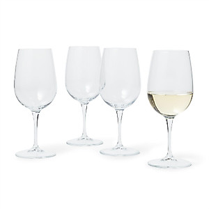 Sur La Table Bistro White Wine Glasses, Set of 4, Clear
