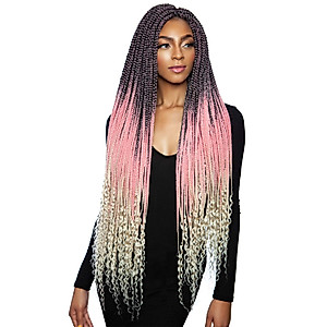 MULTI PACK DEALS! Mane Concept Synthetic Hair Crochet Braids 3X Pre-Stretched Ivy Box Braid 32" (1-PACK, T1BBUG350)