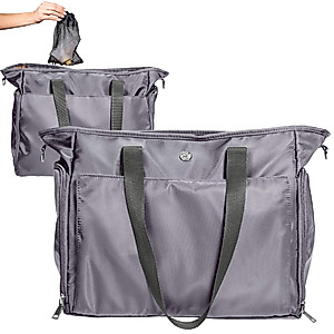 Zohzo Lauren Breast Pump Bag - Portable Tote Bag Great for Travel or Storage – Includes Padded Laptop Sleeve - Fits Most Major Pumps Including Medela and Spectra Breastpump (Black)