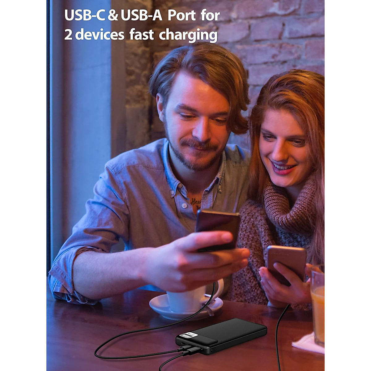 bodbod Portable-Charger-Power-Bank - 2 Pack 10000mAh Super Fast Charging Power Bank with USB C Portable Charger Battery for iPhone Apple Samsung Android Mobile Phone Travel Essentials