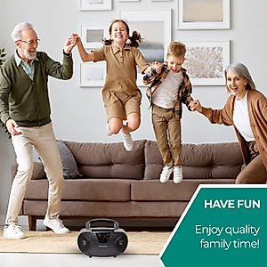Philco Portable Bluetooth Boombox with CD and Cassette Player | Cassette Recorder | Connect to Headphones | CD Player is Compatible with MP3/WMA/CD-R/CD-RW CDs | 3.5mm Aux Input | AC/Battery Powered