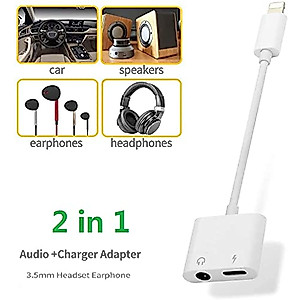 Lightning to 3.5mm Headphones Jack Adapter for iPhone, iPhone Headphones Adapter Dongle Aux Audio Charger Splitter Compatible with iPhone 12/11/XS/XR/X 8 7,iPad-Support All iOS [Apple MFi Certified]