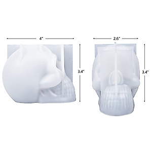 LET'S RESIN Silicone 3D Large Skull Shape Molds, Skeleton Skull Epoxy Resin Mold for Candle Making, Home Decor, Outdoor, Resin Casting Art Crafts