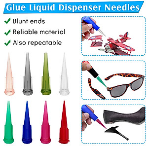 160 Pieces 8 Size Plastic Tapered Pinhead Blunt Syringe Tips Adhesive Dispensing Tip Plastic Glue Tips for Oil or Glue Applicator