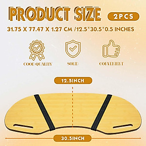 Thyle 2 Pcs Wood Curved Lap Desk 30.5'' x 12.5'' Lap Table with Handles Wooden Lap Board Curved Keyboard Lap Tray for Laptop Computer Mouse