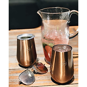Outset, 2 Count (Pack of 1), Copper Double Wall Drink Tumbler