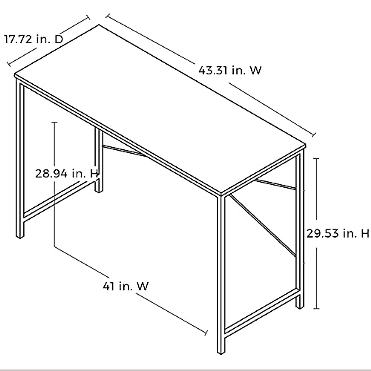 ClosetMaid Writing Desk or Console Table for Office, Entryway or Living Room, Industrial Modern Design, Wood with White Metal Frame, Smoky Taupe