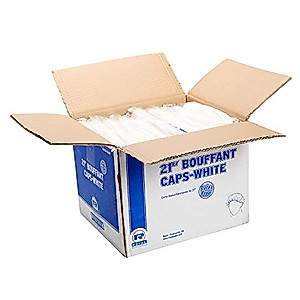 Royal 21" White O.R. Cap, Disposable and Latex-Free, Package of 100