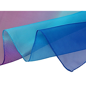 uxcell Long Chiffon Light Wedding Scarf Silky Gradient Color Party Shawl Spring Summer Beach Wrap for Women 63"x19.6" Royal Blue