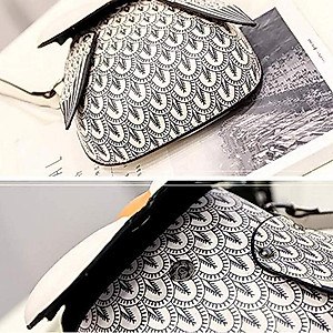 Cross-body handbags Girl's Classic Cartoon owl shoulder PU Leather Mini Casual Bag (white)