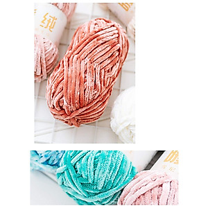 2 Pack Chenille Velvet Yarn Knitting Wool Thick Warm Crochet Knitting Yarns for DIY Hand-Knitted Fabric Art Bag Sweater Doll 200g