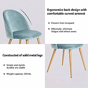 ExAchat A Set of 2/4/6 Velvet-Backed upholstered Dining Chairs with a Simple and Stylish Design, which can Perfectly Match Your Dining Room, Living Room or Bedroom. (6, Green)