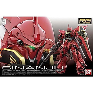 Bandai Hobby RG MSN-06S Sinanju Gundam UC Action Figure (1/144 Scale)