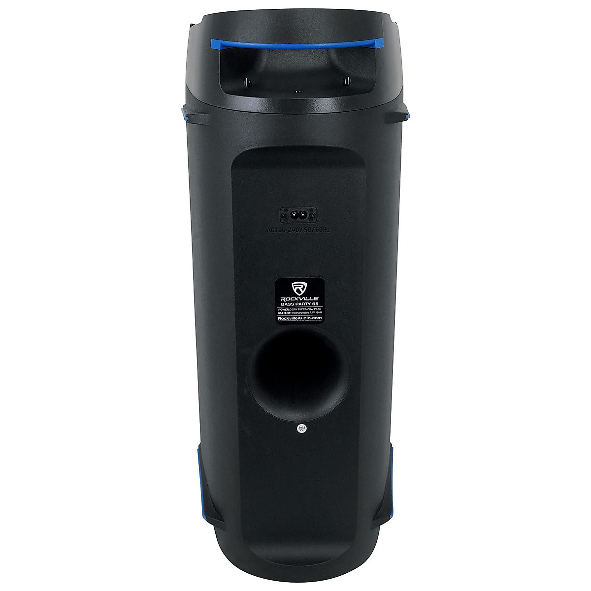 Rockville BASS Party 65 1200w Battery Powered LED Bluetooth Speaker Mic Input, Black