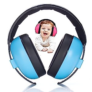 Rxsdeni Baby Noise Cancelling Headphones, Baby Ear Protection, Travel Baby Essentials, Kids Noise Reduction Hearing Protection Earmuffs for 0-3 Years Babies(Blue)