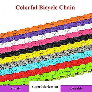 MNTT Bicycle Chains,94 Links Bike Chain Fixed Gear Track BMX Single Speed Cycling Sports Multicolors(Pink)