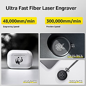 LaserPecker 3(Basic) Laser Engraving Machine, Fiber Laser Engraver 1064nm Cold Red Light 0.01mm Compressed Spot, 48000mm/min High Speed Handheld Fiber Laser Marking Machine for Metal Jewelry Plastic