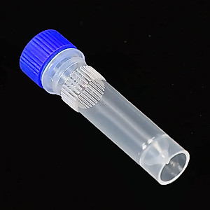 20pcs 1.5mL Plastic Cryovial Cryogenic Vial Tube Self Standing with Graduated,Blue Flat Top Screw Cap,JRLGD
