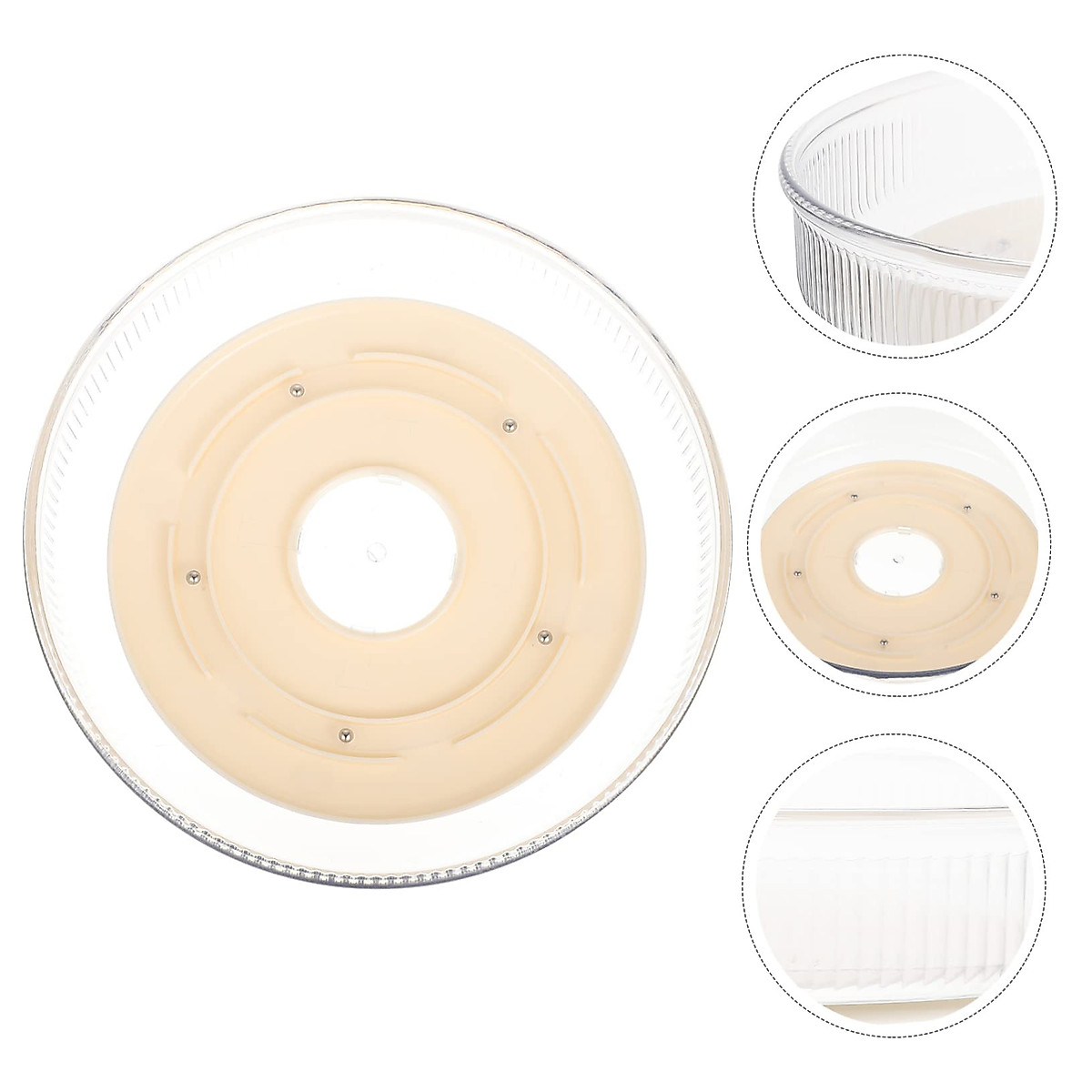 Zerodeko 3pcs rotatable Tray Plastic Trays for Food Plastic Food Tray Rotating Storage Rack Fridge Organizer for Refrigerator Seasoning Rotating Tray for Makeup Plastic Round Makeup Tray