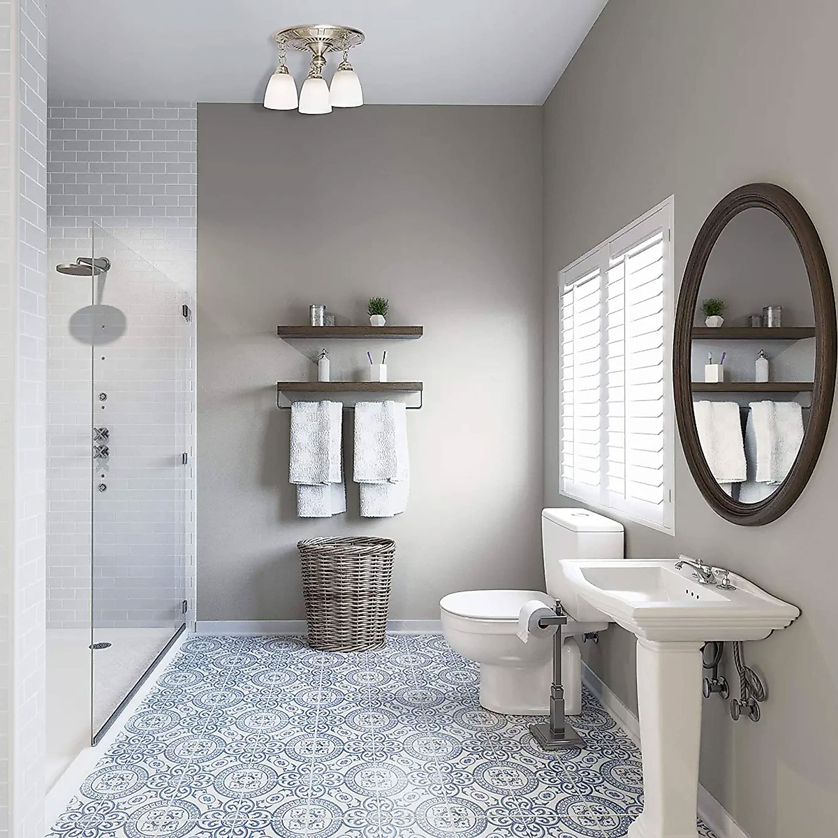 Hunter 80705z Garden District Decorative Bathroom Ventilation Exhaust Fan and Light, 70 CFM, Brushed Nickel