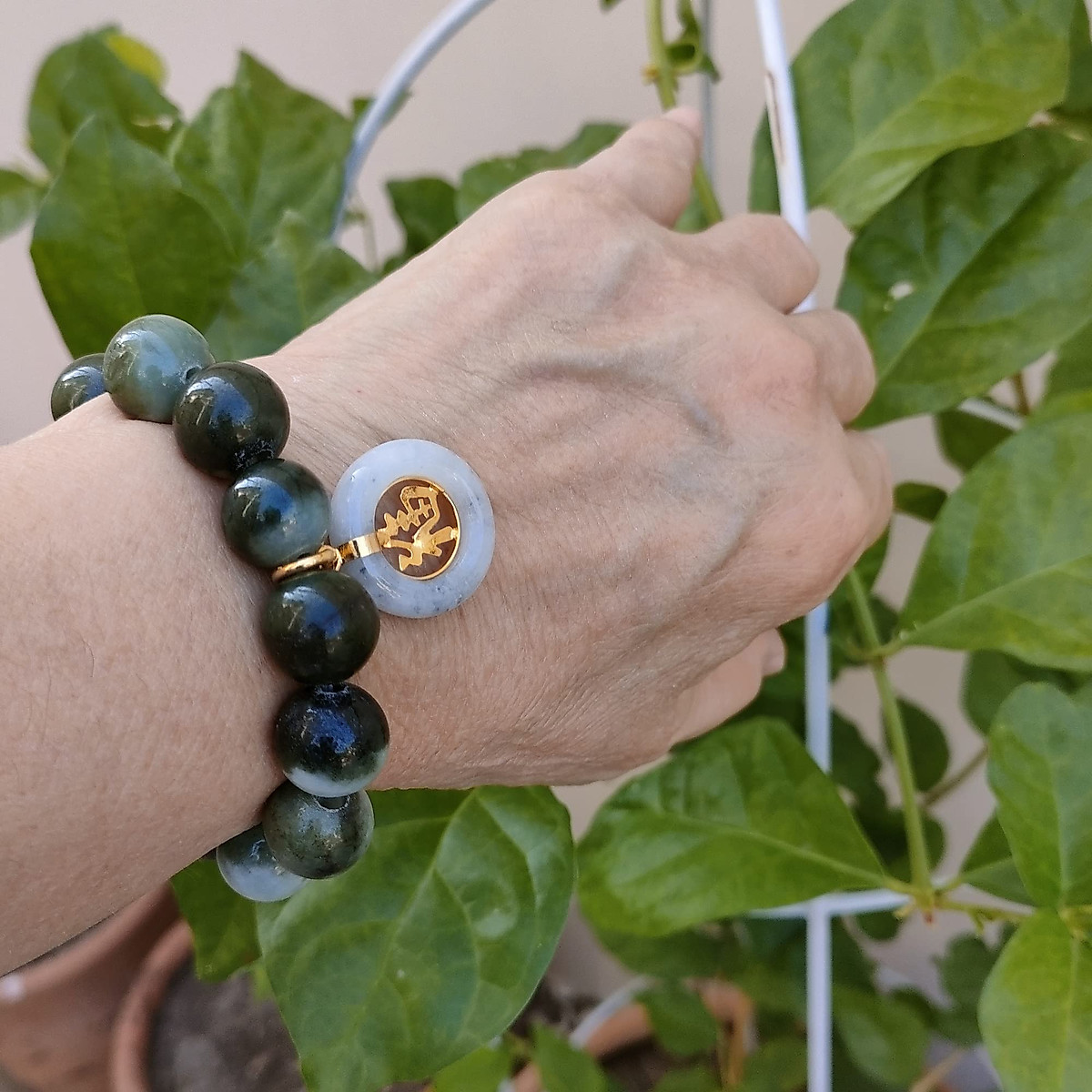 Jade Bracelet for Women Good Luck Jewelry with Pendant Jade Coin Money Success Fun Energize Wearer Happiness Bring Attract Money