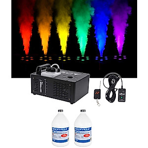 Chauvet DJ Geyser T6 Fog Machine Fogger, RGB Pyrotechnic Light FX+Remote+Fluid