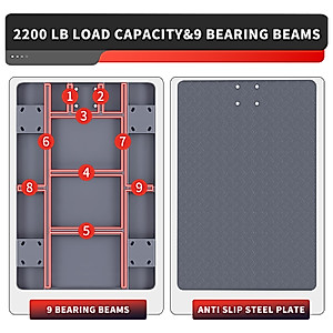 Heavy Duty Platform Truck Flat Cart,Steel Push Cart Dolly with 2200 LBS Capacity,Flatbed Cart with 360 Degree Swivel Handle,Metal Platform Cart for Material Handling (36"x24")