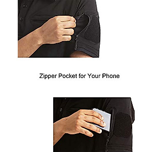 Tactical Shirts T-Shirts for Men Short Sleeve T-Shirt Mens Cotton Pique Polo Shirt Dry Fit Summer Golf Shirts for Work Fishing